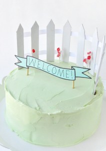 White Picket Fence Cake Topper