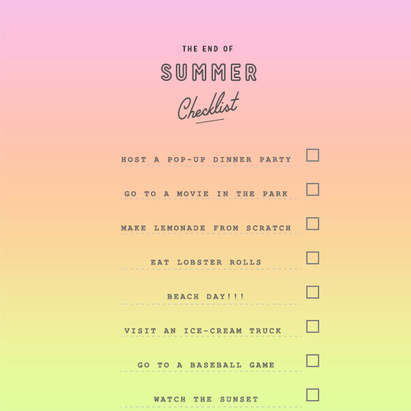End of Summer Checklist