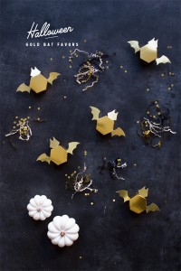DIY Halloween Gold Bat Favors