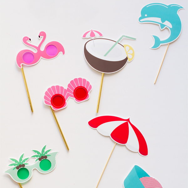 Printable Tropical Vacation Photo Booth Props