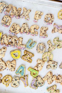 Chocolate Chip Roll-Out Letter Cookies