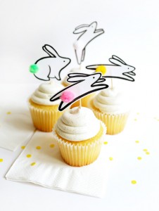Printable Jumping Bunny Cupcake Toppers