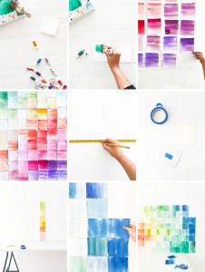 DIY Watercolor Paper Squares Backdrop