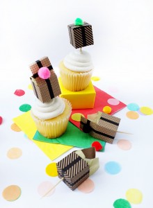 Printable Gift Box Cupcake Topper