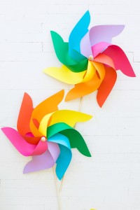 Giant Rainbow Pinwheels