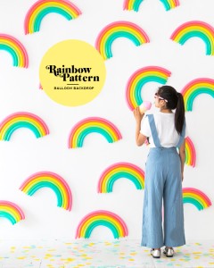 DIY Rainbow Pattern Balloon Backdrop