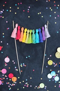 Rainbow Mini Tassel Cake Topper